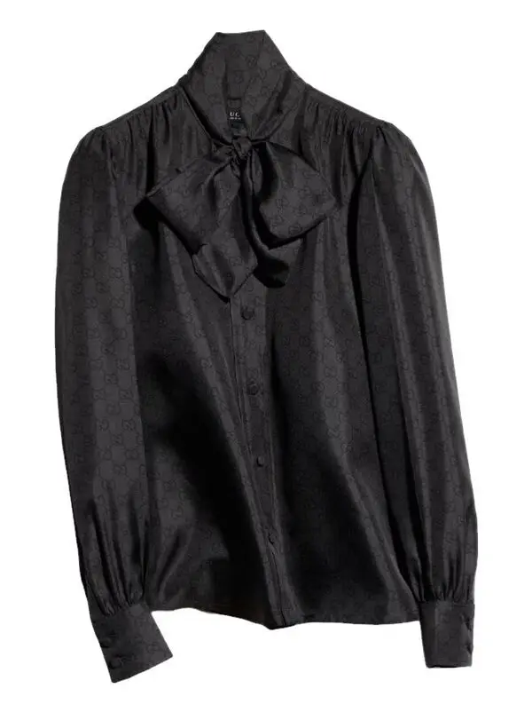 Gucci Printed Long-sleeve Twill Shirt - Black
