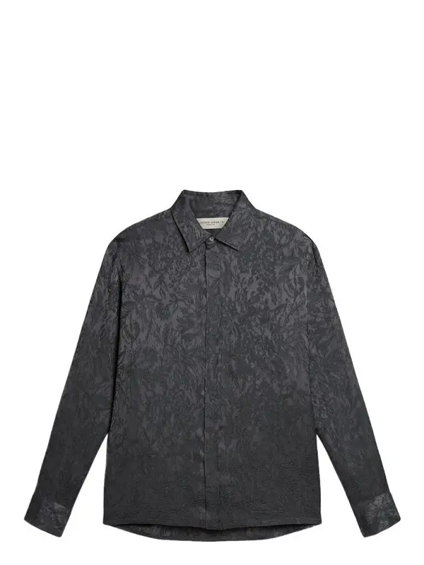 GOLDEN GOOSE Jacquard Toile De Jouy Long Sleeve Shirt - Black