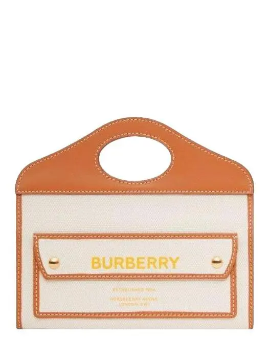 Burberry Mini Two-tone Pocket Bag - White