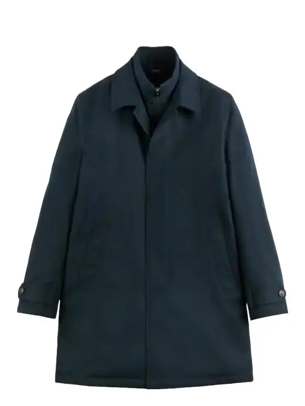 FAY Single-breasted Layered Coat - Blue