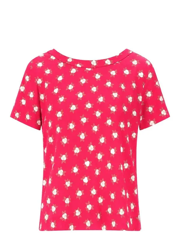 LAURA URBINATI Camellia-print Short-sleeve T-shirt - Pink