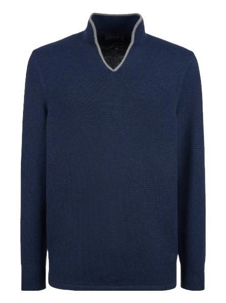 Sease Cashmere V-neck Sweater - Dark Blue