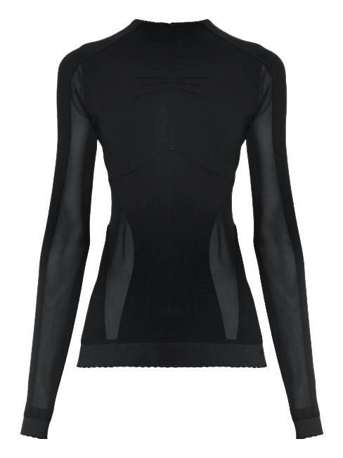 Attico Long-sleeved Sheer Panel Top - Black