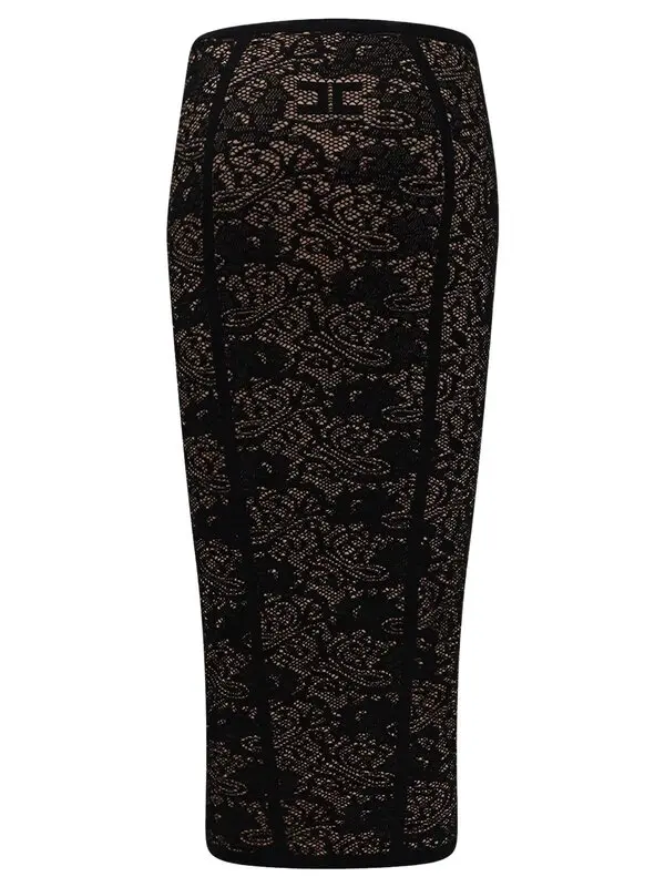 Elisabetta Franchi Sleeveless Off-the-shoulder Dress With Logo Skirt - Black
