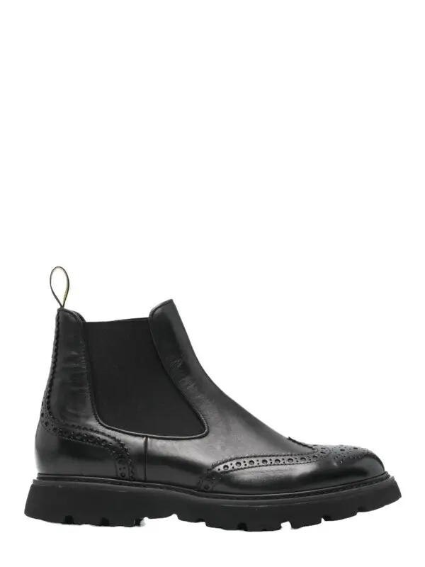 DOUCAL'S Brogue Detail Chelsea Boots - Black