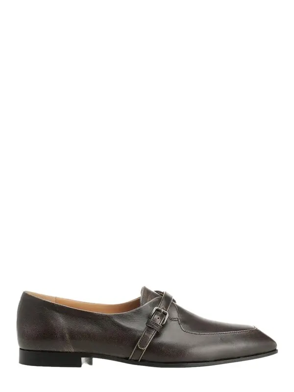 Church's Square Toe Flat With Decorative Buckle - Grey