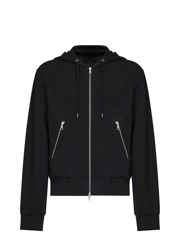 Dries Van Noten Long Sleeve Zip-up Hooded Sweatshirt - Black