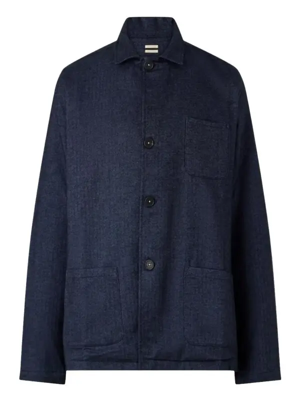 Massimo Alba Long Sleeve Collared Jacket - Blue