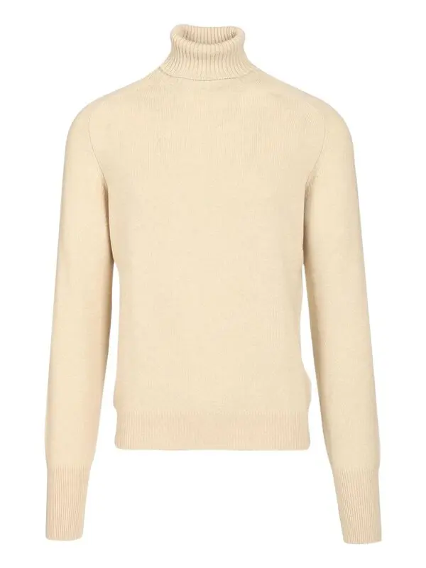 Fedeli Turtleneck Sweater With Raglan Sleeves - Beige