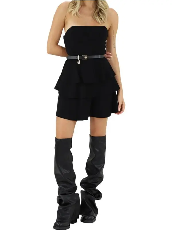 Elisabetta Franchi Sleeveless Off-the-shoulder Dress - Black