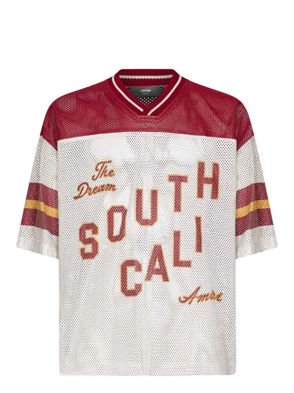 Amiri South Cali Mesh V Neck T Shirt - Ivory