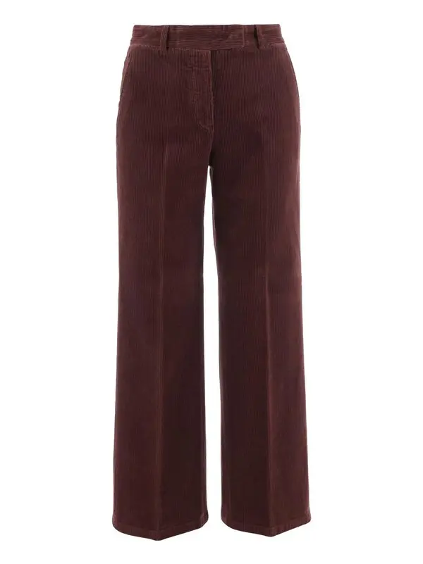 QL2 QUELLEDUE Wide-leg Corduroy Trousers - Red