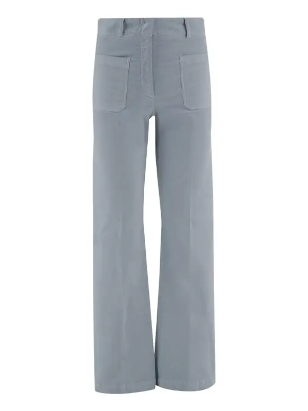 QL2 QUELLEDUE Nina Flared Velvet Pants - Gray