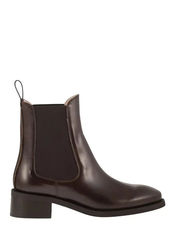 Fabiana Filippi Leather Chelsea Ankle Boots - Black