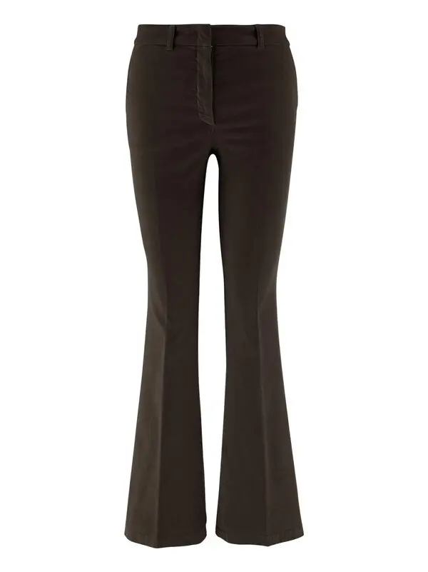 QL2 QUELLEDUE Matisse Stretch Velvet Flared Pants - Black