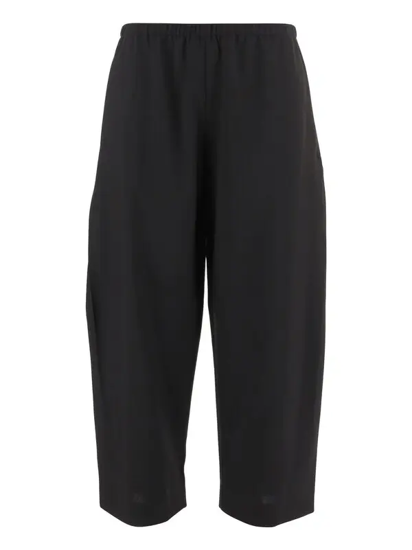 Khaite Elastic Waist Wide-leg Trousers - Black