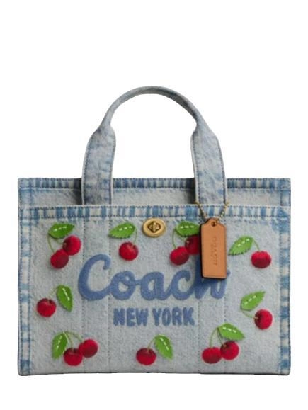 COACH Cargo Tote 26 With Cherry Embroidery - Gray