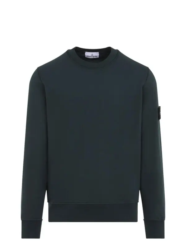 Stone Island Logo Patch Crewneck Sweatshirt - Green