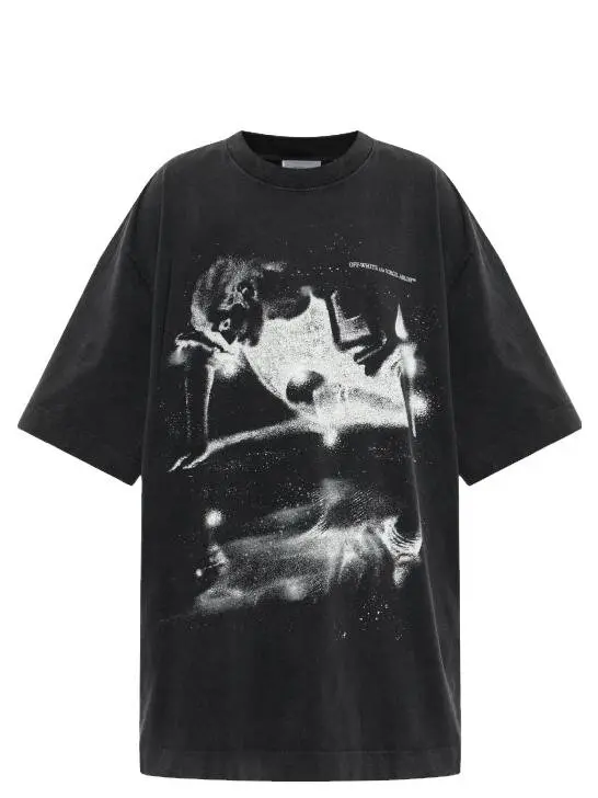 Off-White Printed Short Sleeve Crewneck T-shirt - Black