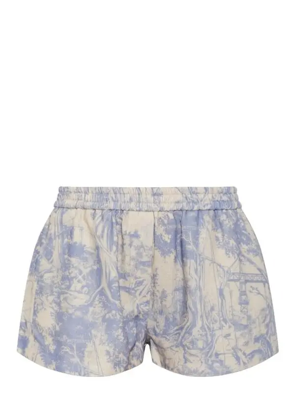 Off-White Printed Elastic Waist Shorts - Not