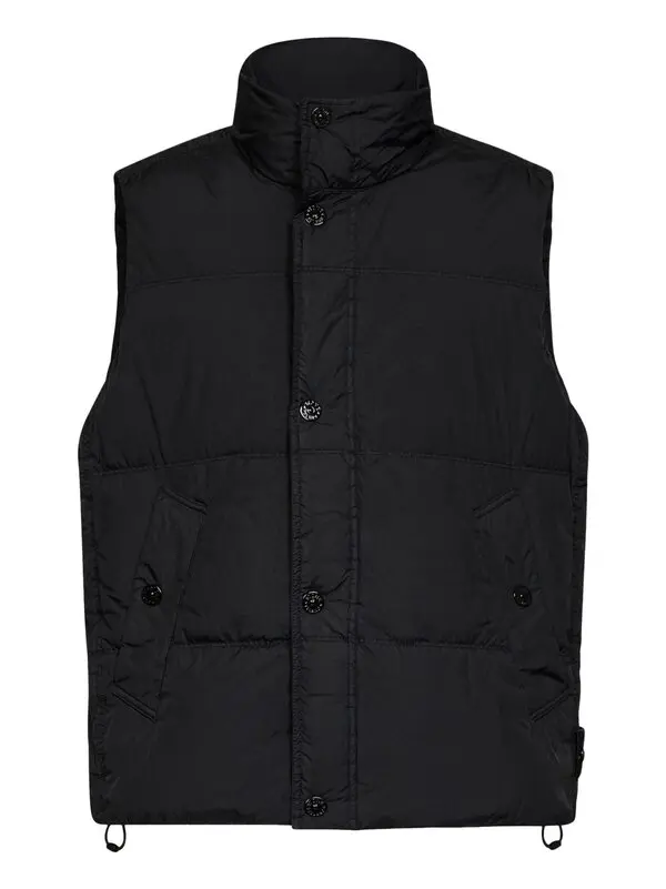 Stone Island Quilted Logo Patch Gilet - Black