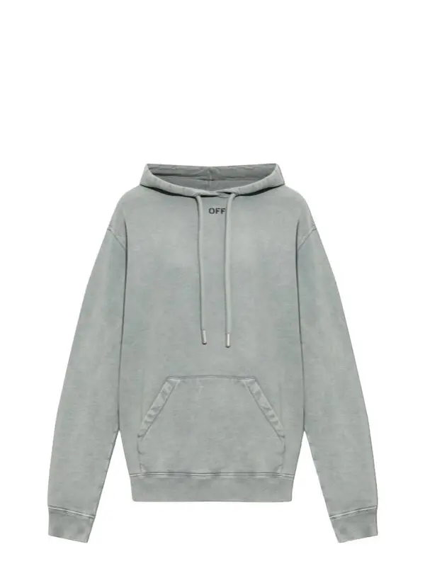 Off-White Drawstring Hoodie - Light Blue