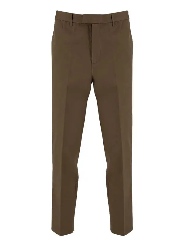 Emporio Armani Pressed-crease Cotton Pants - Brown