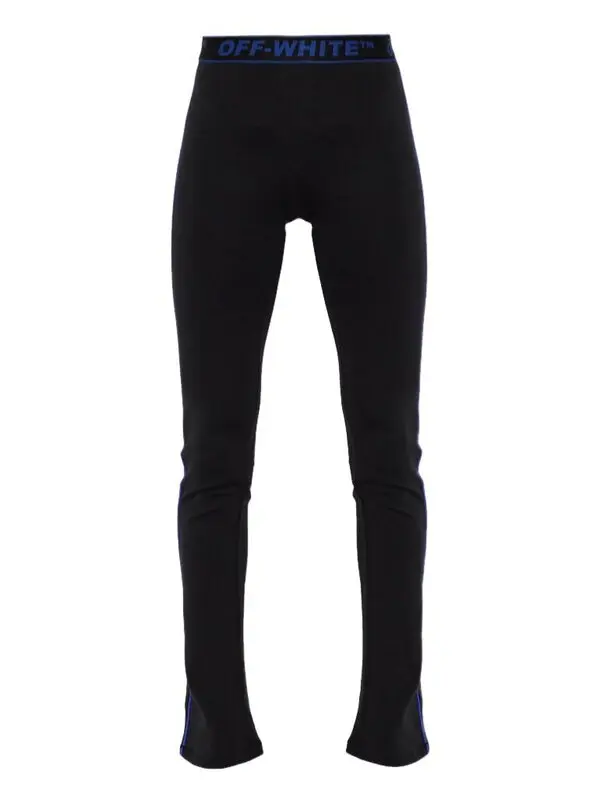 Off-White Elastic Waistband Logo Trousers - Black