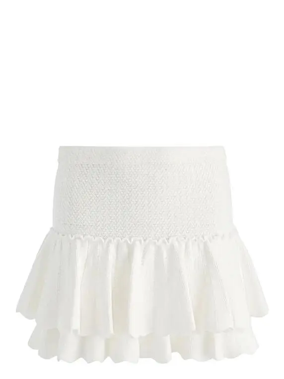 ALICEOLIVIA Alice + Olivia Siya Pointed-hem Mini Skirt - Soft White