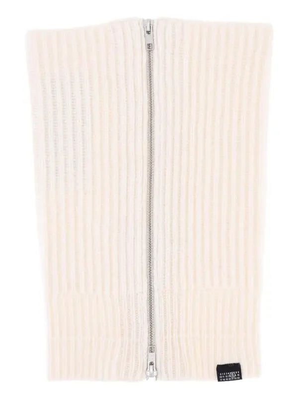 MAISON MARGIELA Ribbed Neck Warmer With Zipper - Ivory
