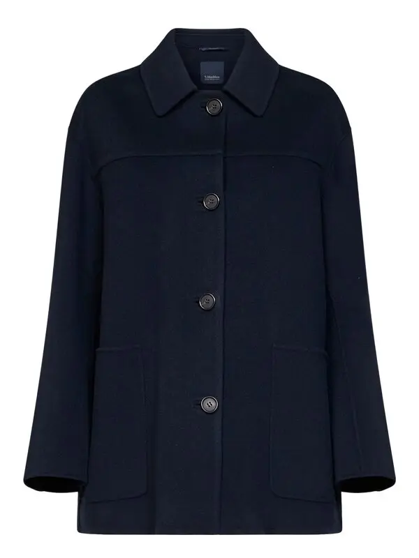 Max Mara Mmagiugno' Button-fastening Jacket - Navy