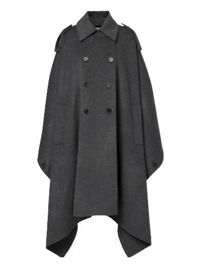RÓHE Double-breasted Wool And Cashmere Cape - Grey