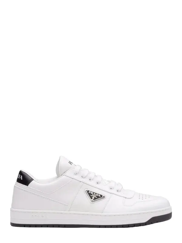 Prada Lace-up Sneakers With Perforated Details - White/black