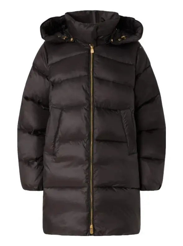 Pinko Quilted Hooded Coat - Black