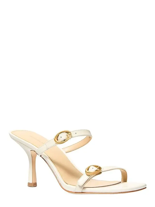 Michael Kors Kya Mid Sandals With Buckle Detail - Eggshell