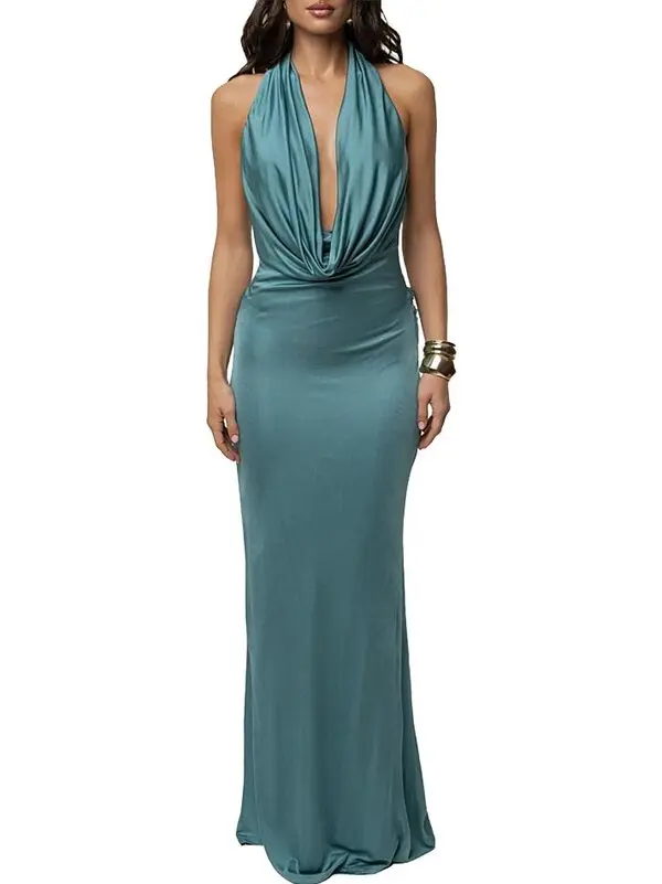 JLUXLABEL Lunara Cowl Maxi Dress - Teal