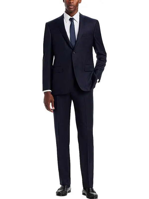 Canali Sienna Banker Stripe Regular Fit Suit - Navy