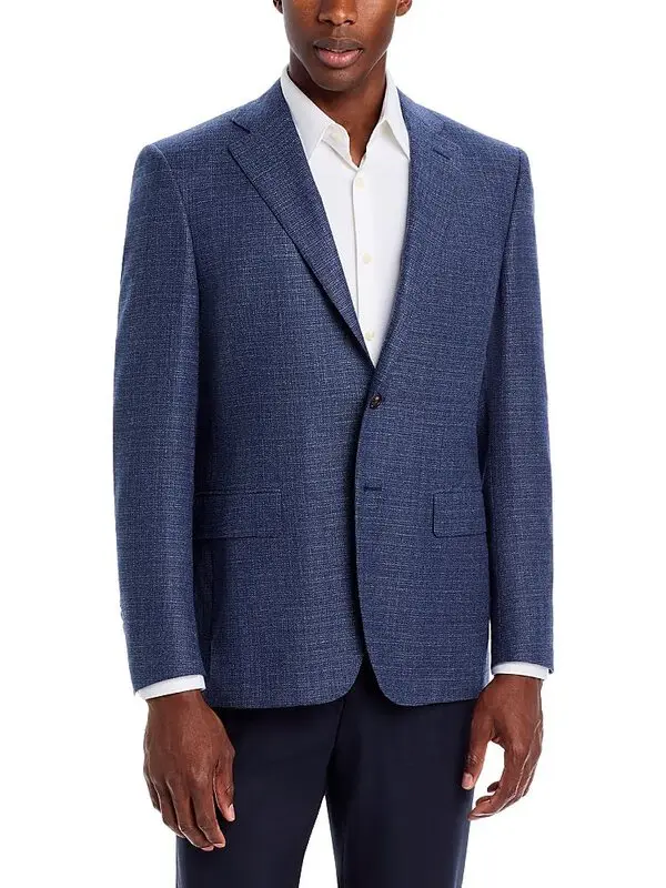 Canali Sienna Melange Regular Fit Textured Sport Coat - Blue