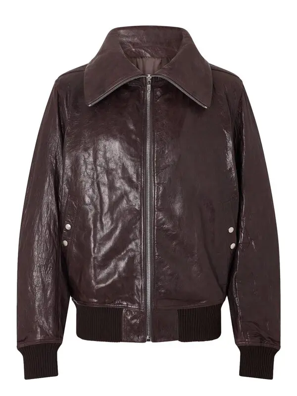 Rick Owens Dracuflight Leather Jacket - Brown