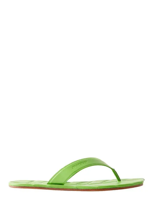 JW Anderson Leaf Logo-debossed Leather Sandals - Green