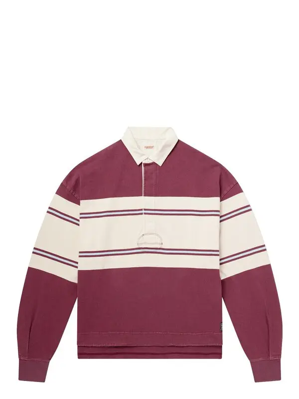 Kapital Big Striped Cotton-jersey Polo Shirt - Red
