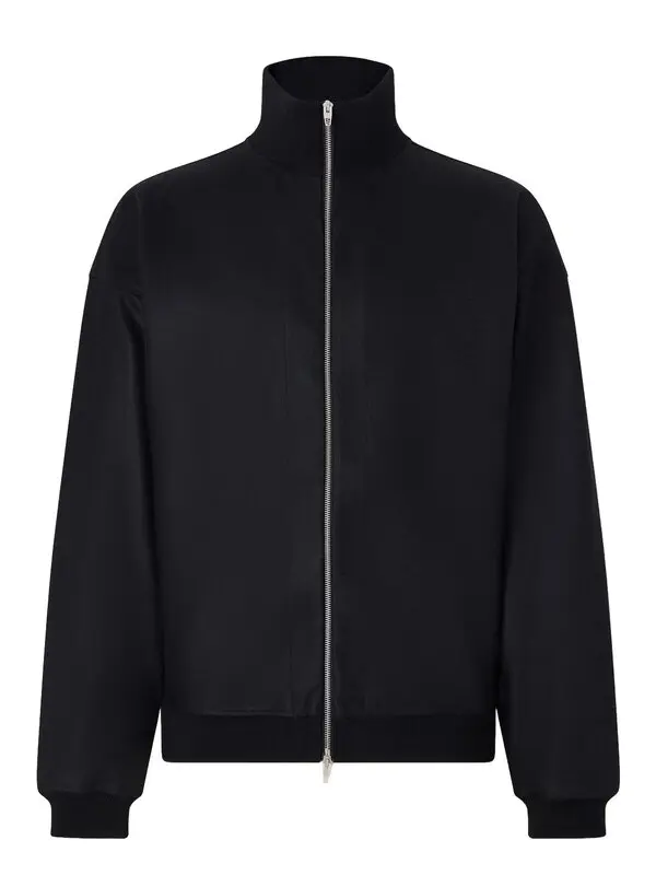 JIL SANDER Wool-felt Zip-up Jacket - Black