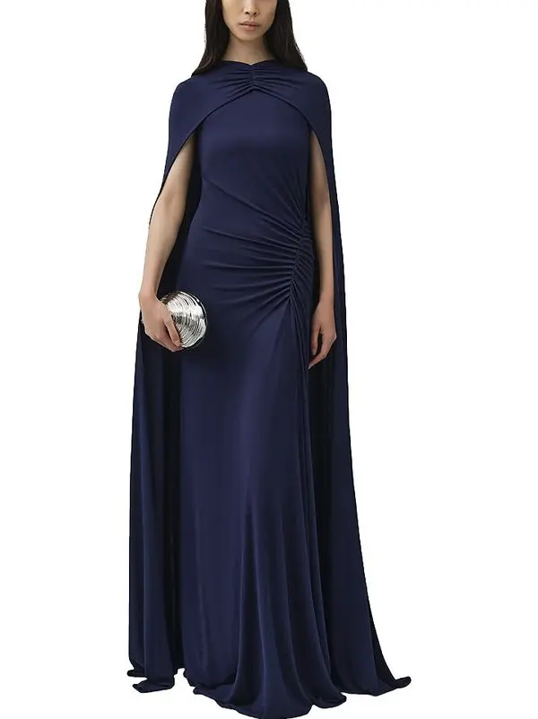 Simkhai Demi Cape Gown - Midnight