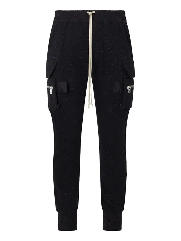 Rick Owens Mastodon Tapered Wool And Cotton-blend Jersey Sweatpants - Black