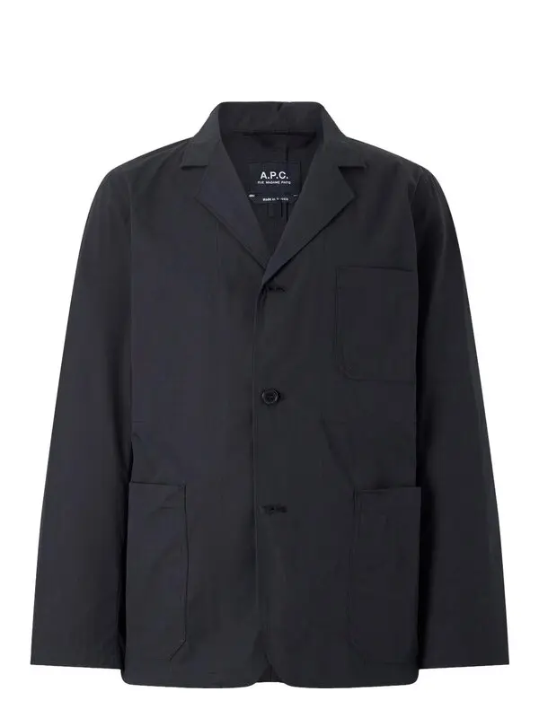 A.p.c. Phil Organic Cotton-gabardine Blazer - Black