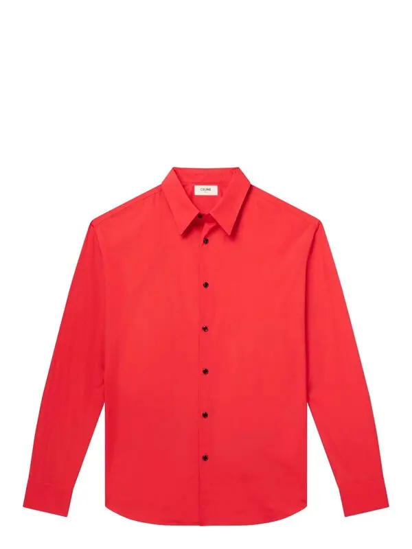 Celine Cotton-poplin Shirt - Red