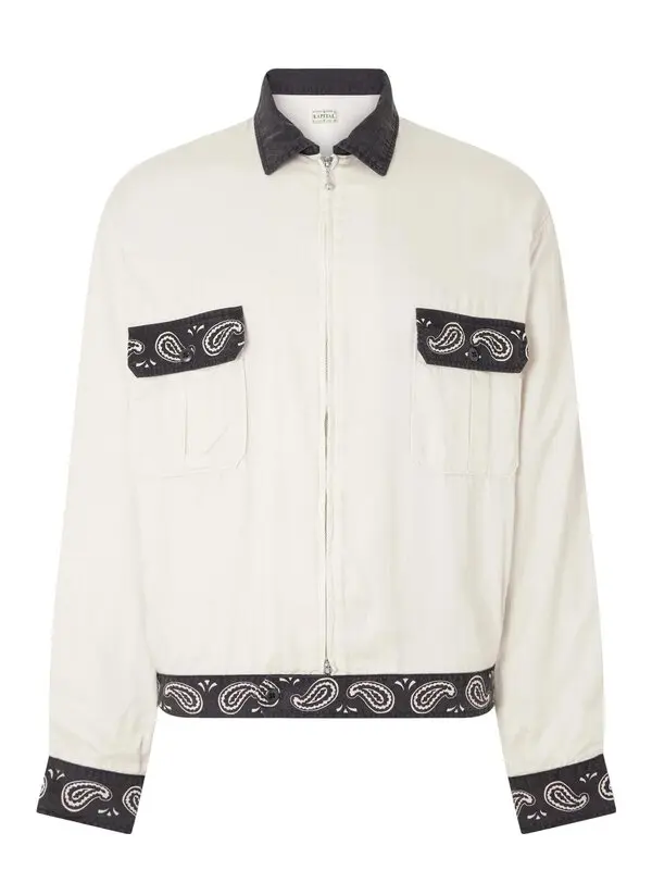 Kapital Rayon Twill Jacket With Paisley Trim - Neutrals
