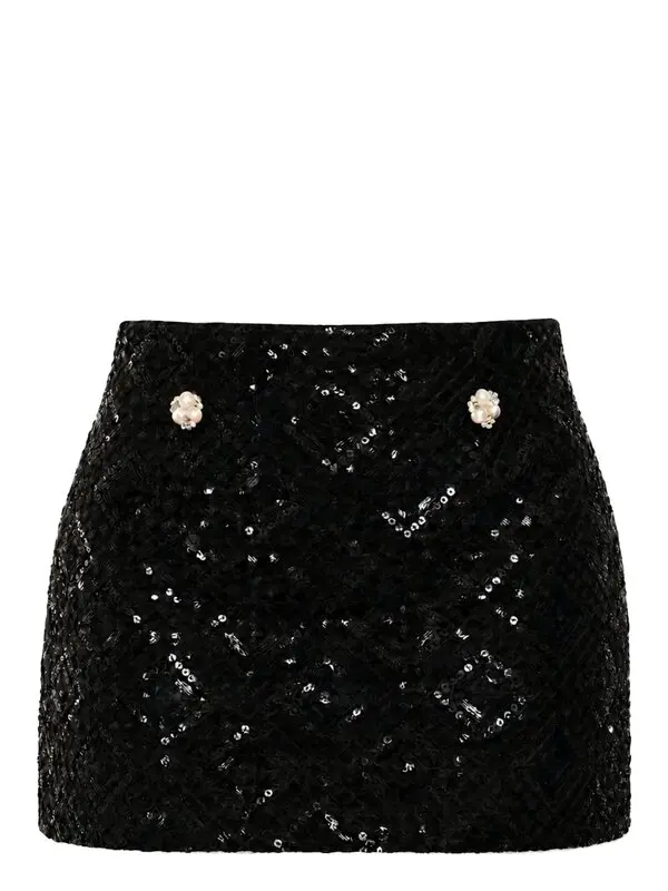 INTERNATIONAL APPEAL Sequin Mini Skirt - Black