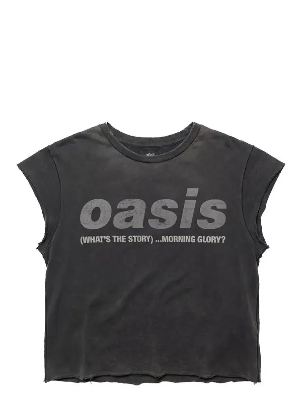 OTHER UK Oasis What's The Story Raw Edge Vintage Band T-shirt - Black