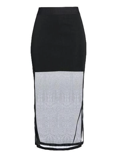 Liviana Conti Virgin Wool & Polyester Midi Skirt - Black